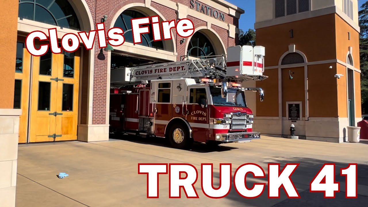 CFD Truck 41 responding code 3 | Clovis Fire Department - YouTube