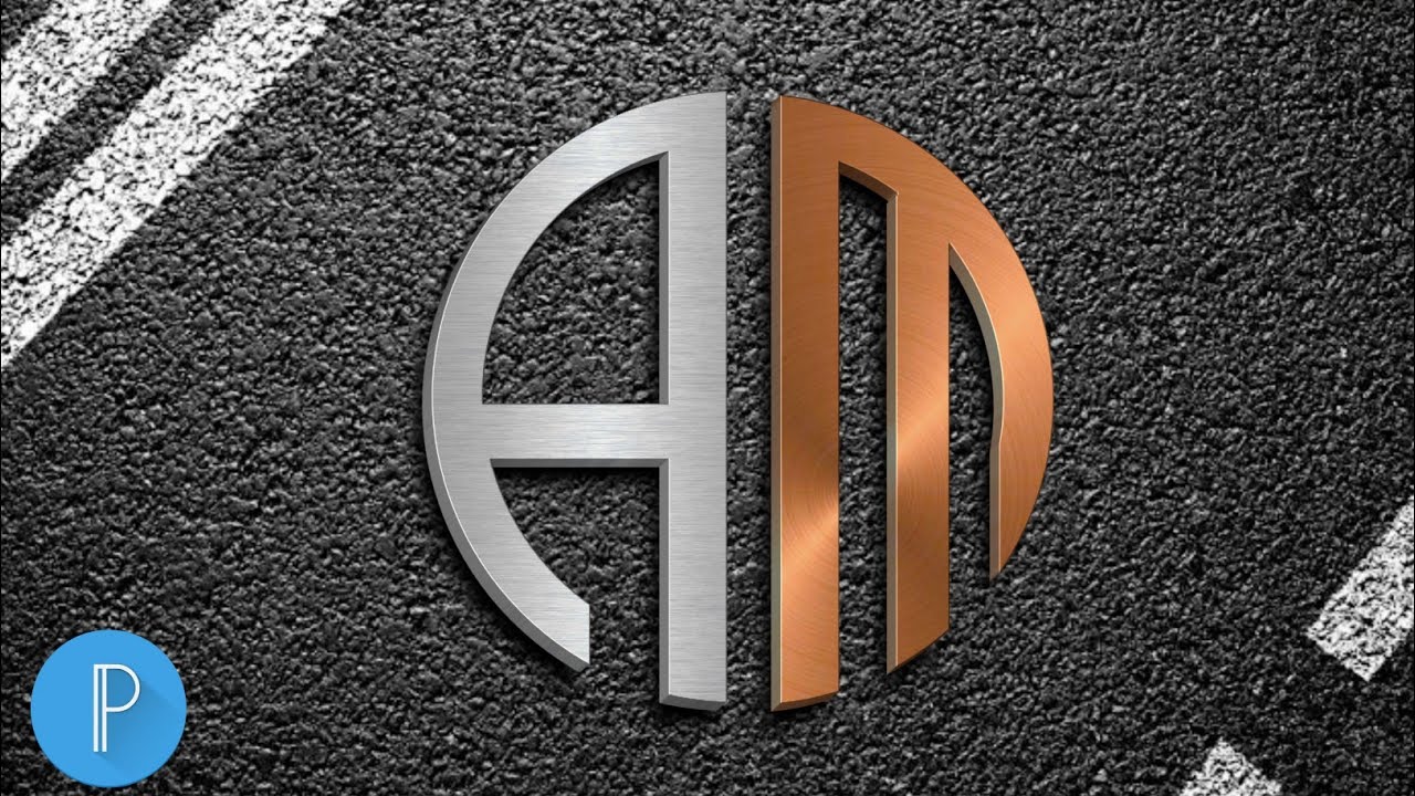 AM" Professional 3D logo design on android mobile, Pixellab tutorial ...