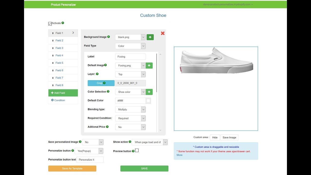 Custom Shoe configure by product personalizer - YouTube