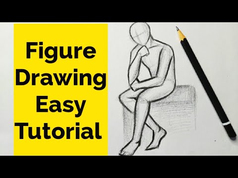 How to draw human figure drawing Sitting pose Sketching for beginners ...