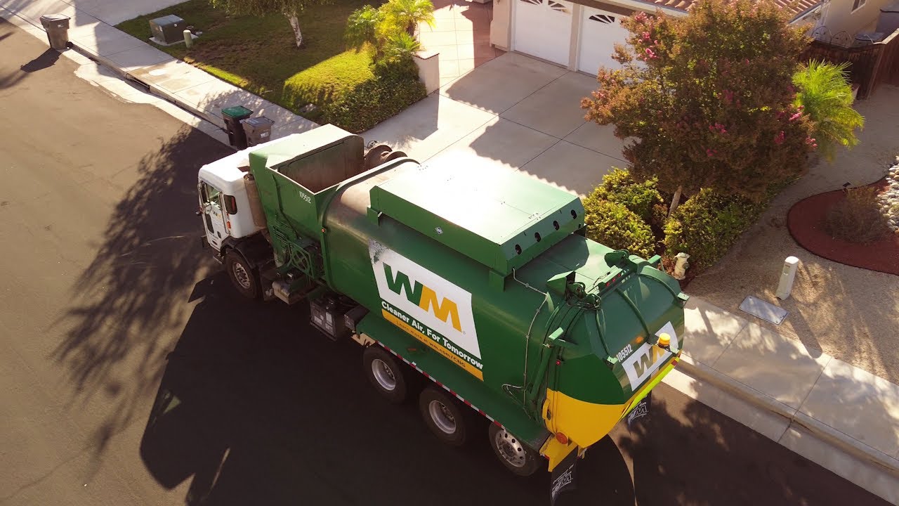 Garbage Truck! Drone POV Waste Management Amrep - YouTube