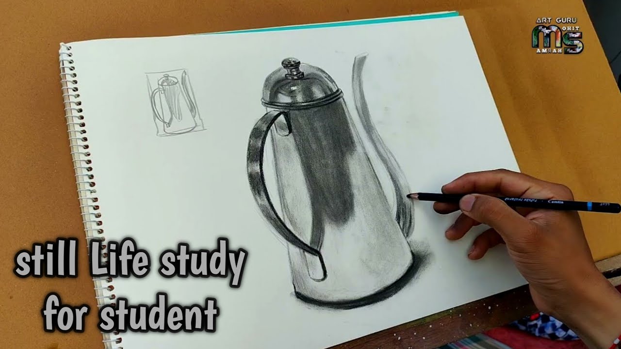 still Life drawing for class 12/ very important for beginners /freehand ...