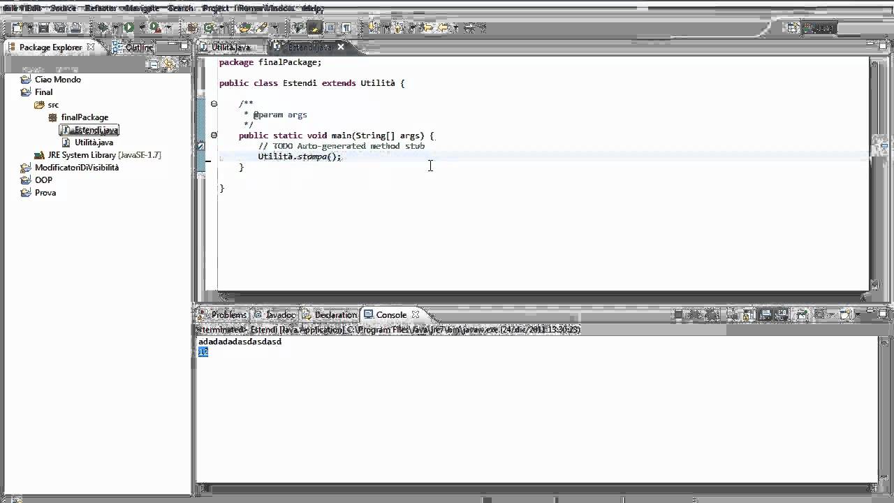 Corso Java Professionale - V lezione - I modificatori - Parte 4 - YouTube