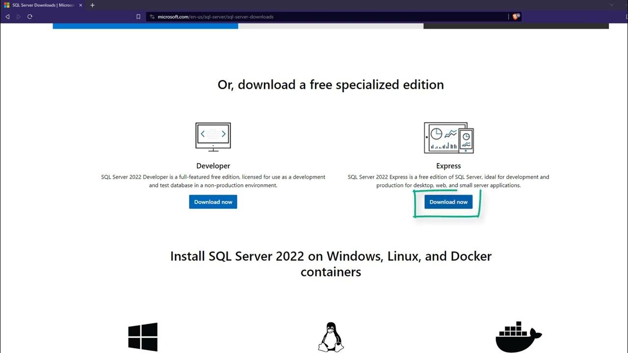 קורס SQL בסיסי, התקנת SQL SERVER - YouTube