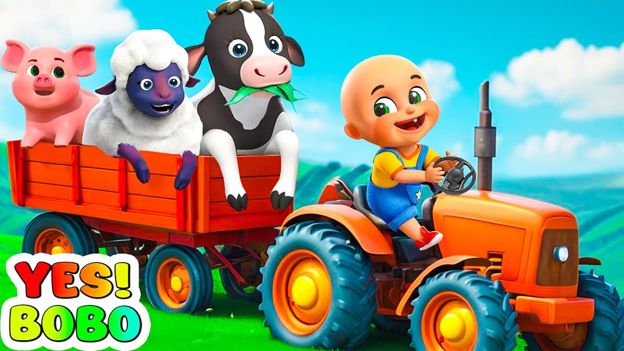 Wheels On the Bus ( Animal Farm song ) | Cow, Pig, Sheep | Yes Bobo ...
