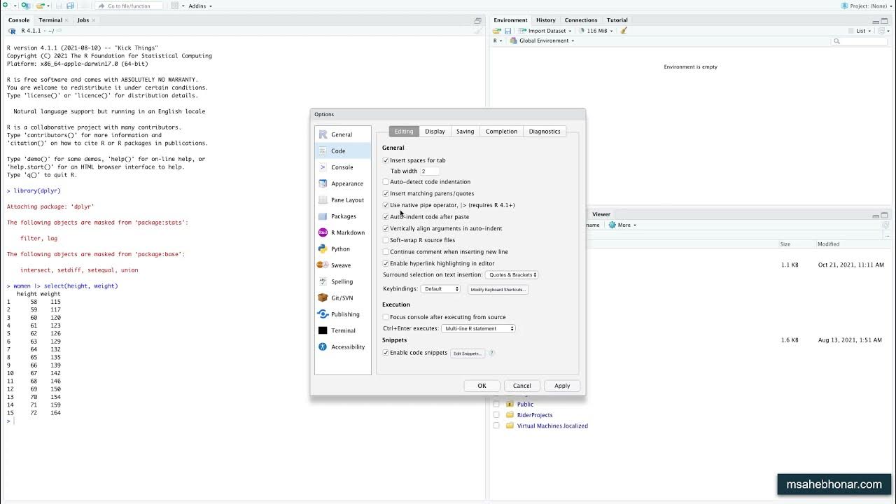 8.Learning R - What is Native Pipe Operator in R 4.1? How to Enable ...