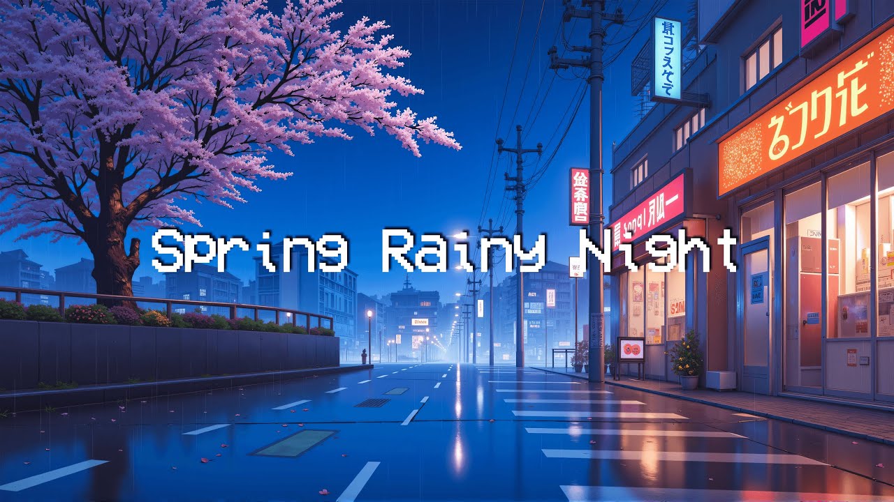 Spring Rainy Night 🌙 Lofi Chill Beats 🌧️ Deep to Rainy Sounds for Study ...