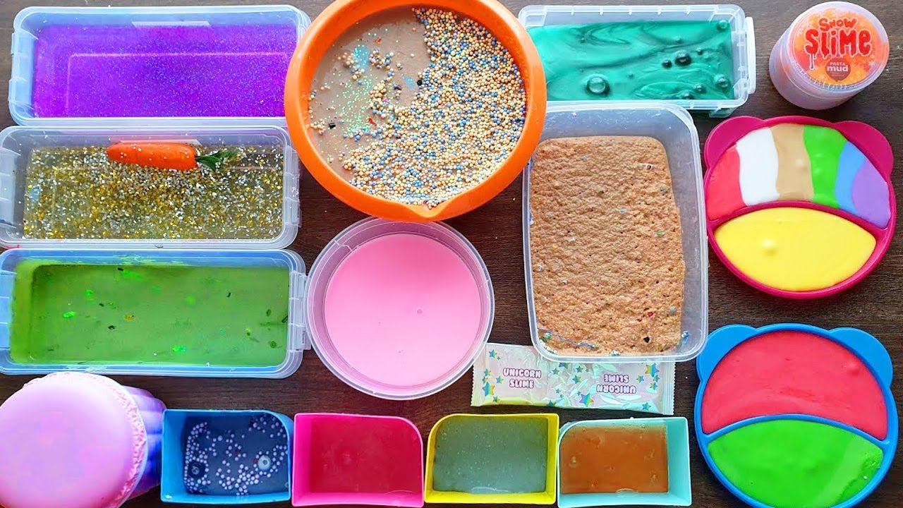 Satisfying Slime Smoothie Mixing Old Slime Izabela Stress - YouTube