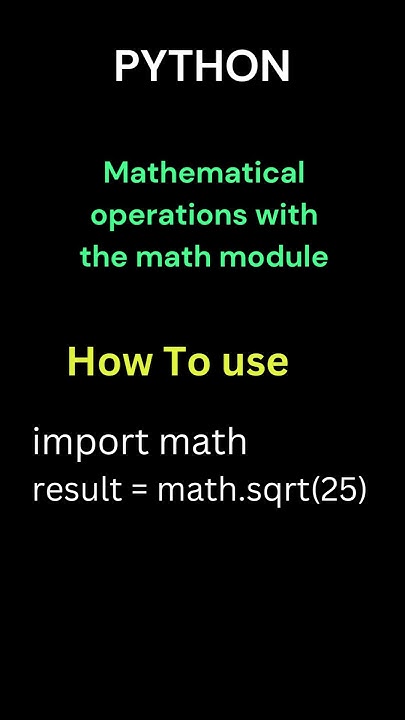 Python - Mathematical Operations With The Math Module - Youtube