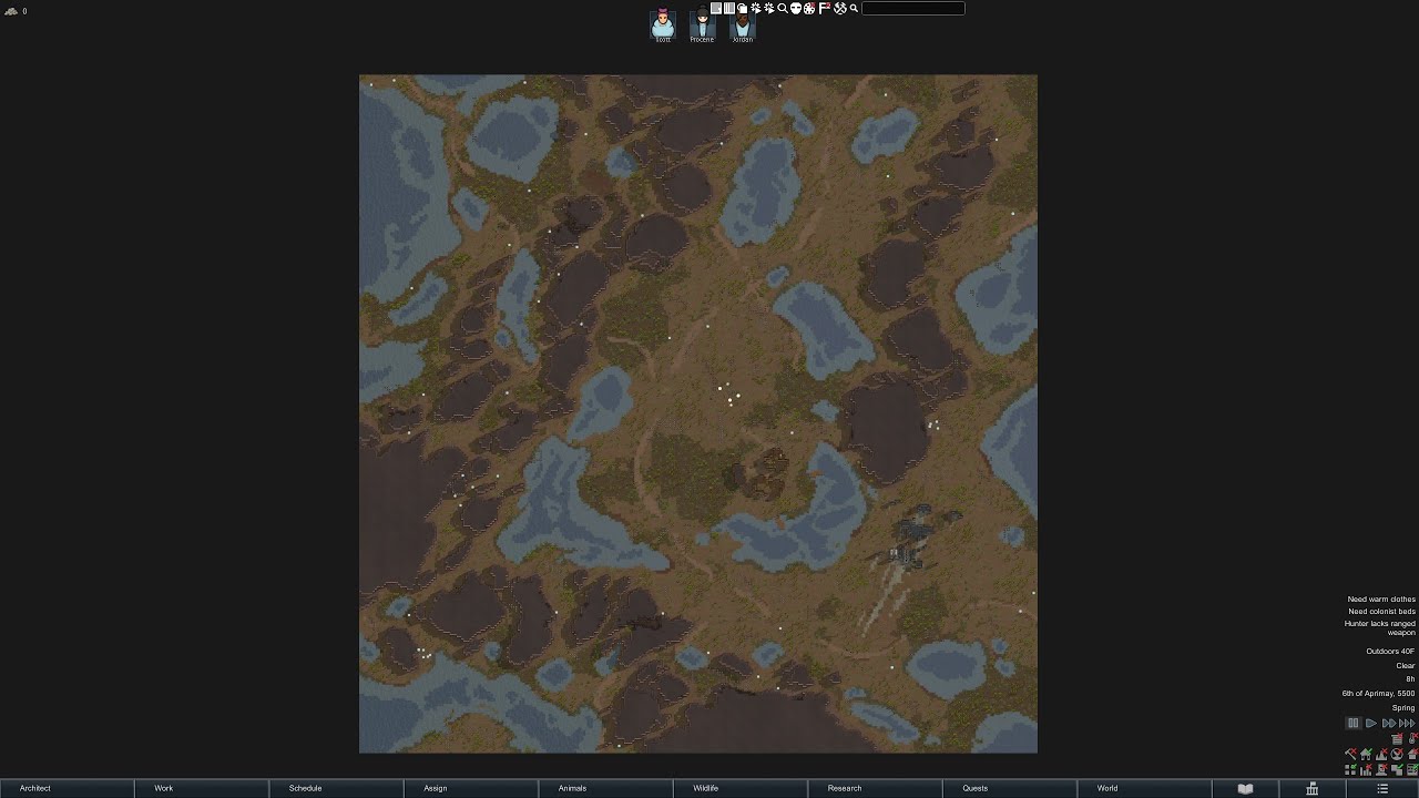 Lake Lands - Custom Rimworld Map Timelapse | 300 x 300 Temperate Forest ...