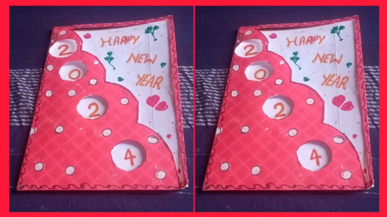 Grating card making 2024/Happy New year 2024 - YouTube