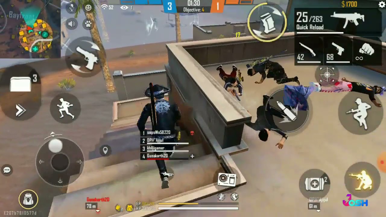 1vs3 noob players in my old game play - YouTube