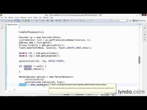 52 Removing map markers (Building Mobile Apps with Google Maps Android API v2) - YouTube