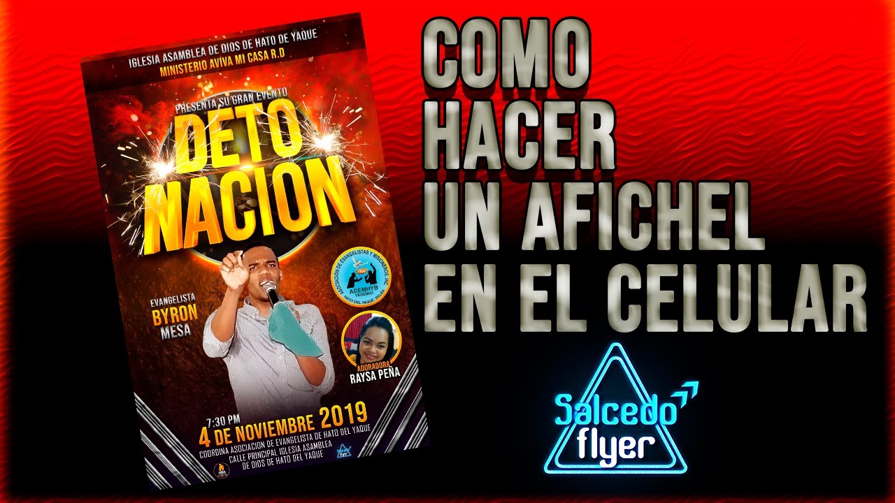 Como hacer afiche,flyer,póster, en celular Android. - YouTube