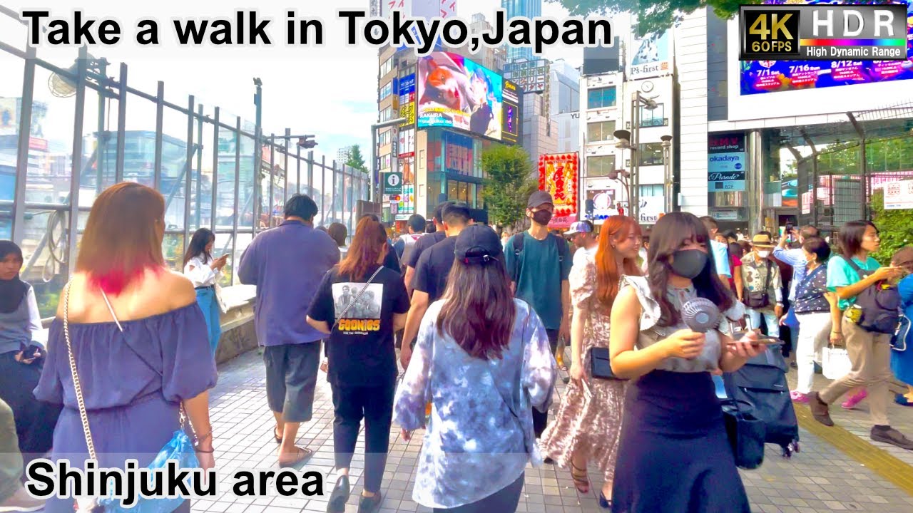 4K 60fps HDR// Take a walk in Tokyo, Japan, Shinjuku East Area→Shinjuku ...