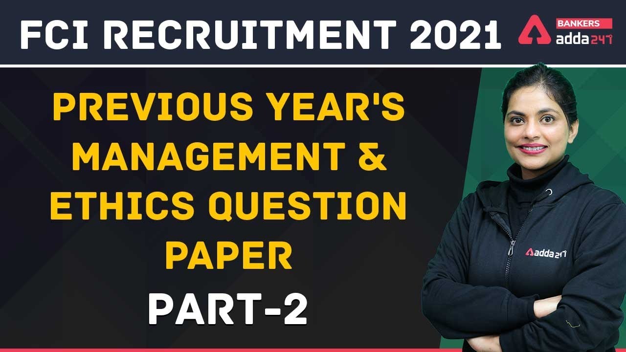 FCI Recruitment 2021 | FCI AGM Previous Year's Management & Ethics ...
