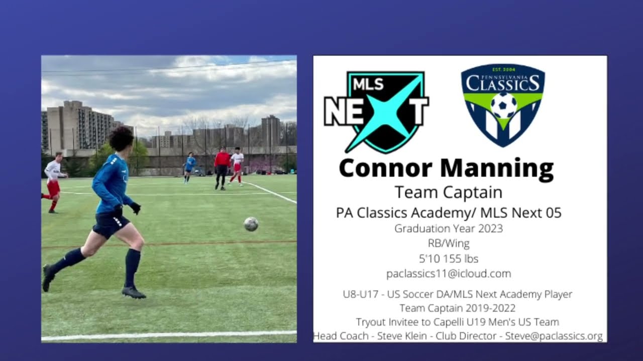 Connor Manning - PA Classics Team Captain - MLS Next - YouTube