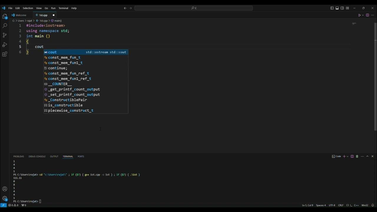 How to write your first program of Hello World in C++ in Less than 2 Min !! - YouTube