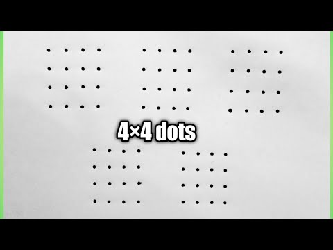 4dots easy rangoli design for beginners|| 4×4 dots new letest rangoli ...