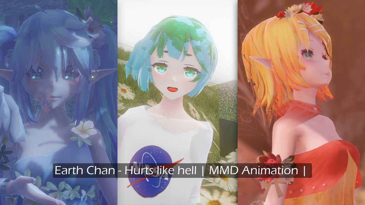 🌎Earth Chan - Hurts like hell🌏 | MMD Animation |🌍 English; Spanish sub+ ...