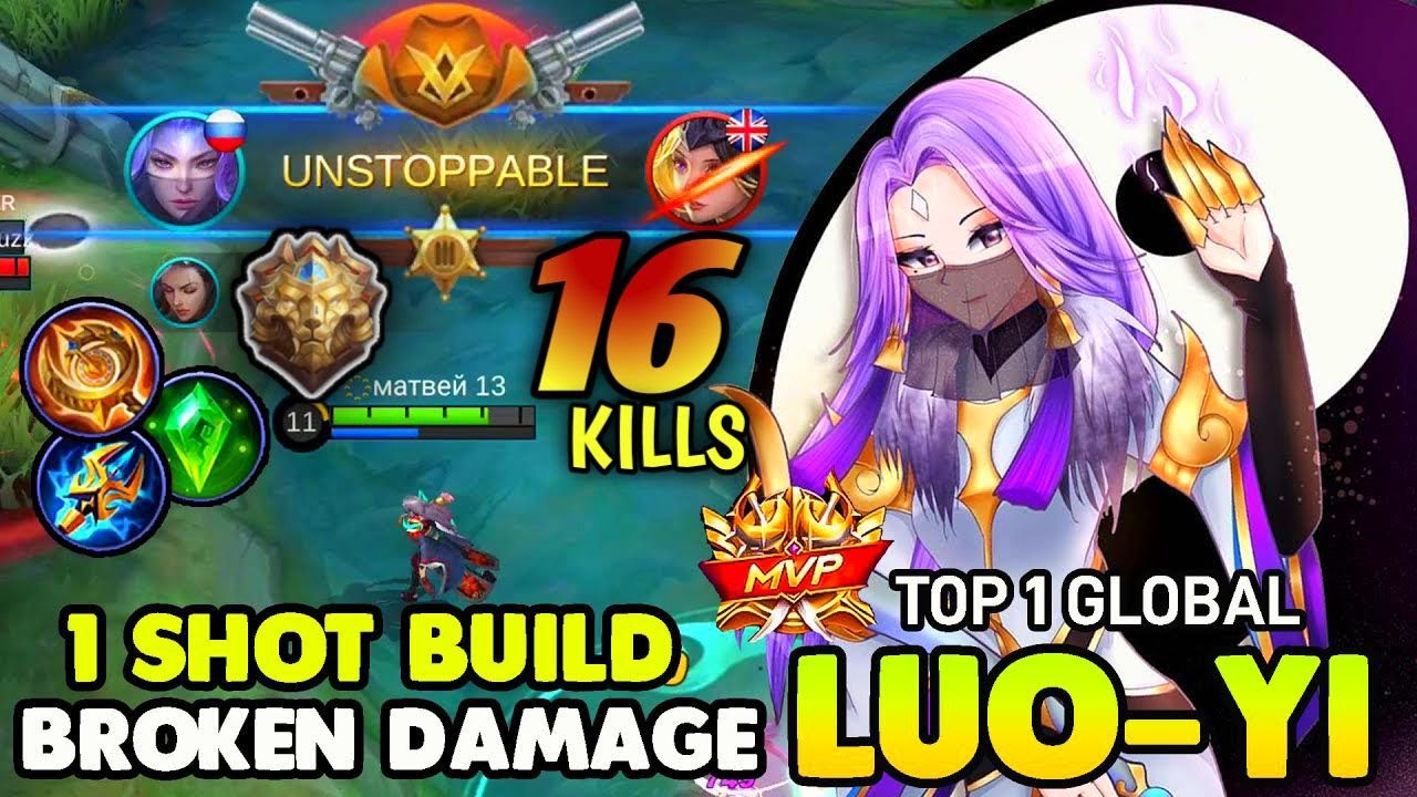 Luo Yi One hit build 2023 | Top 1 Global Build - MLBB - YouTube
