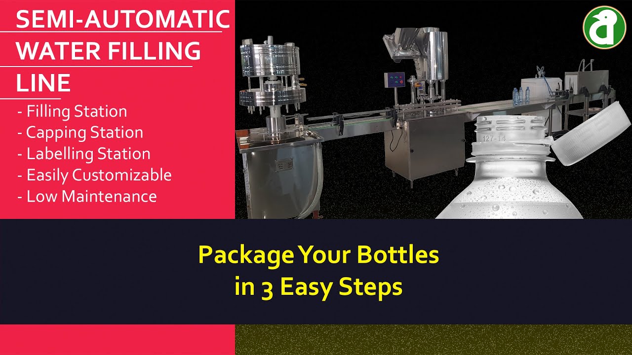 Semi Automatic Water Filling Line - YouTube
