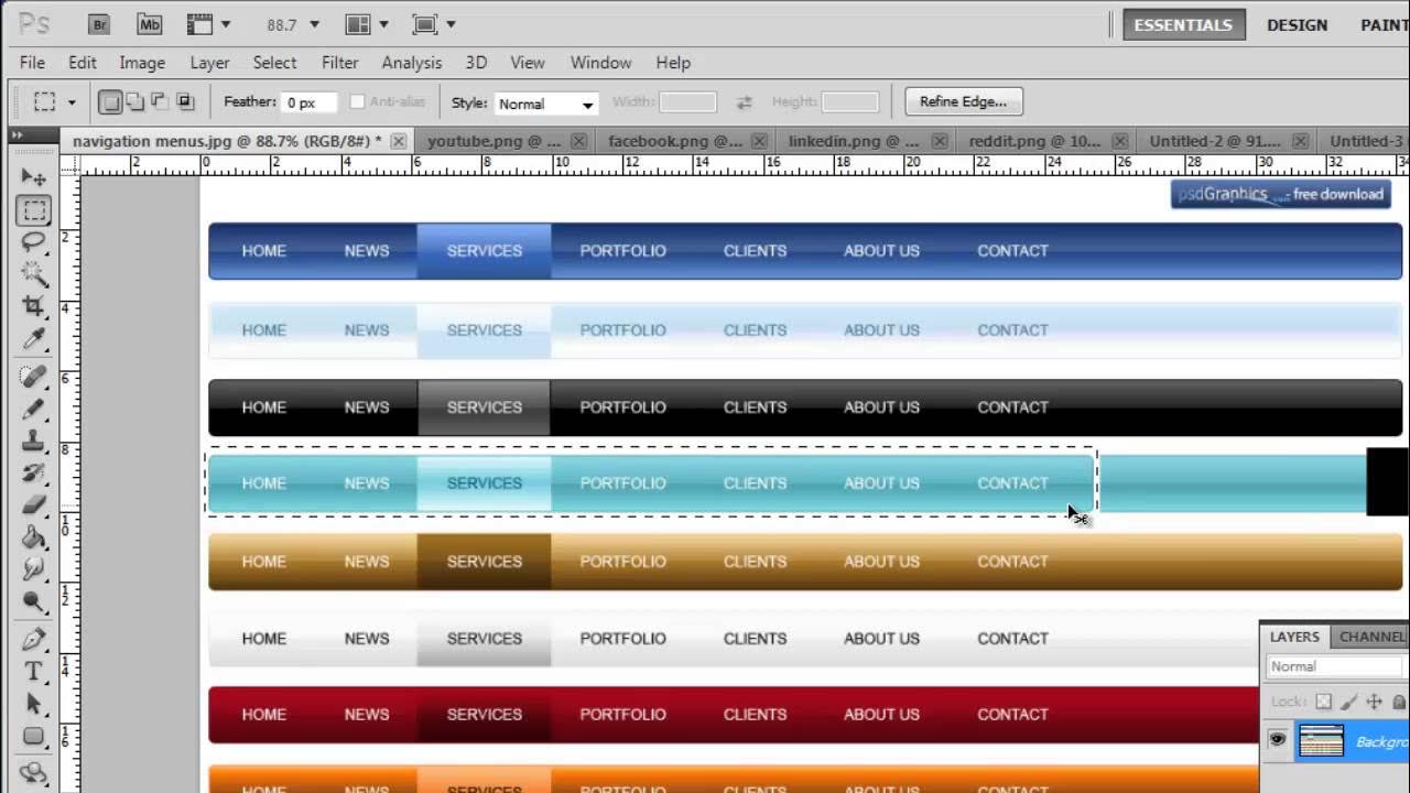 How to Create Web Page Layouts in Photoshop CS5 - YouTube
