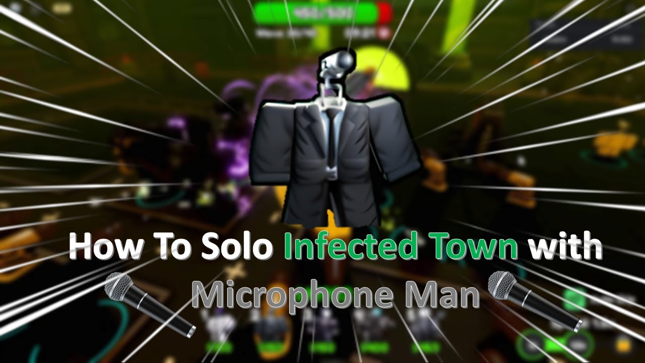 How To Solo🧟Zombie Town🧟 With🎤Microphone Man🎤 (EPIC ATTACKER ONLY ...