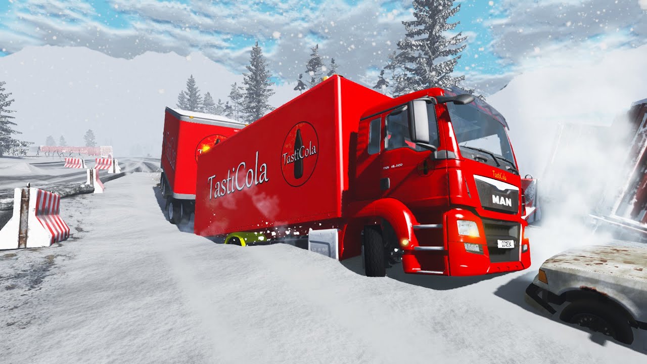 Cars vs Deep Snow #1 | BeamNG Drive - YouTube