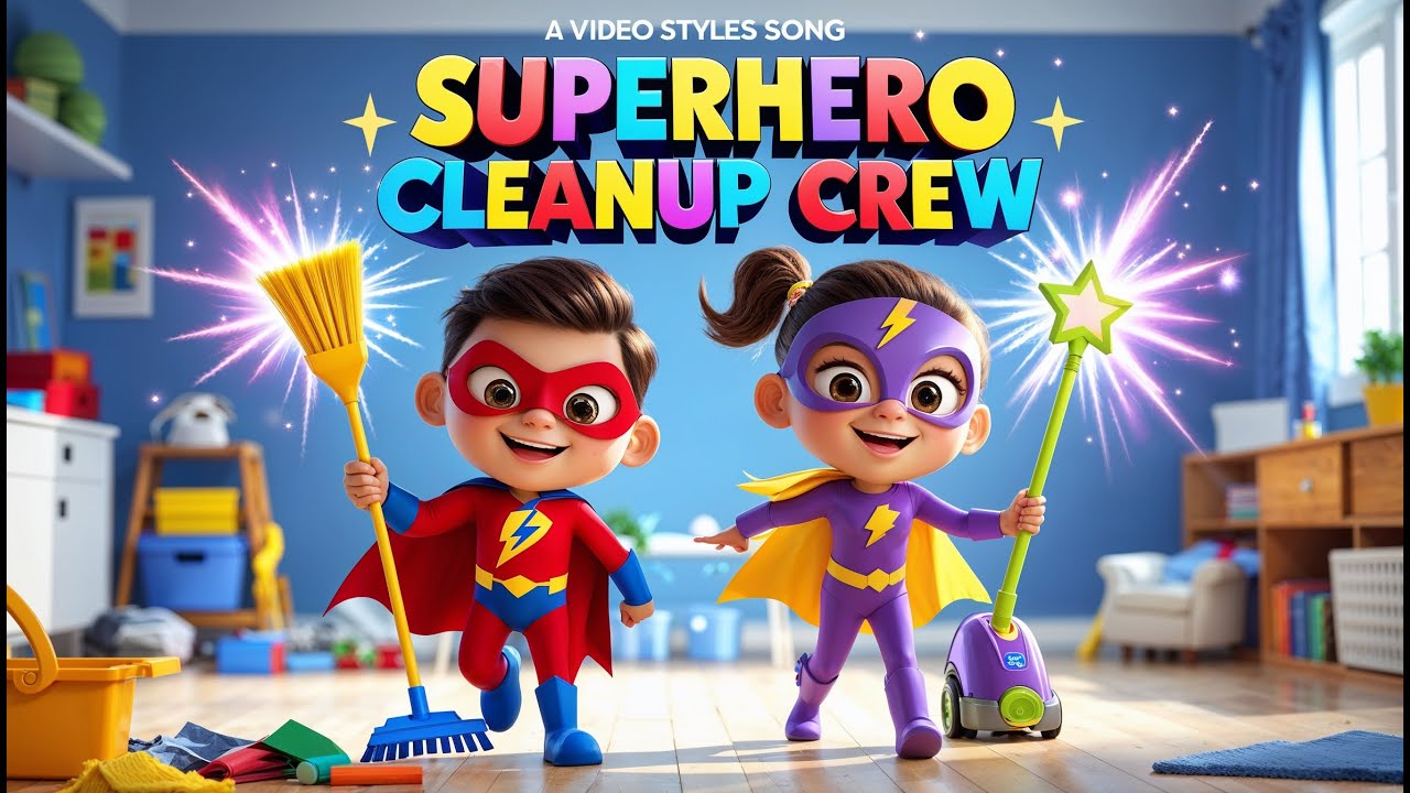 🦸‍♂️ Superhero Cleanup Crew 🧹 | Fun Kids’ Song About Cleaning ...