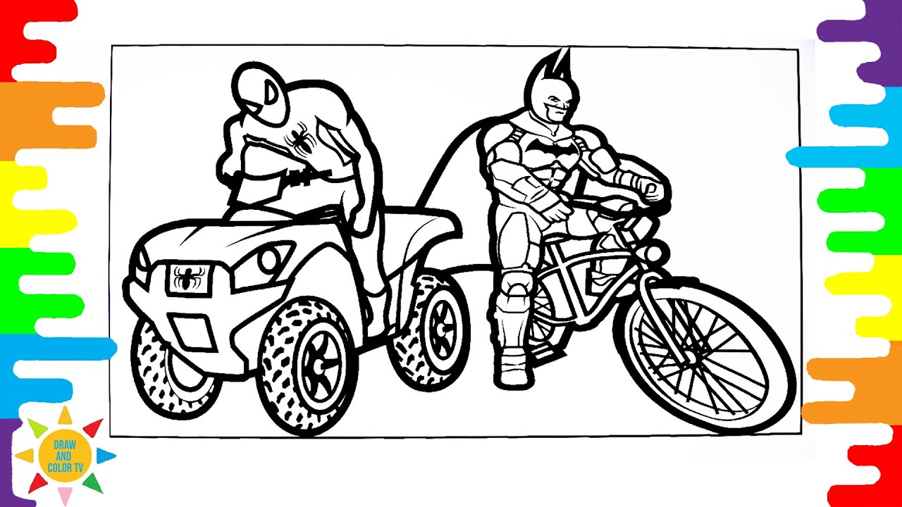 Batman Motorcycle Coloring Page