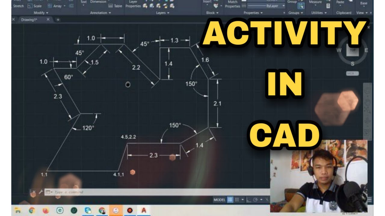 AUTOCAD ACTIVITY TUTORIAL | ACCURATE DRAWING EXERCISE IN CAD ...