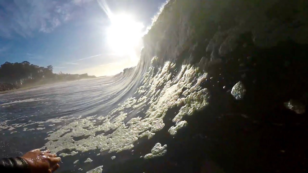 Surfing Shore Break Barrels | Santa Cruz *EDIT* - YouTube