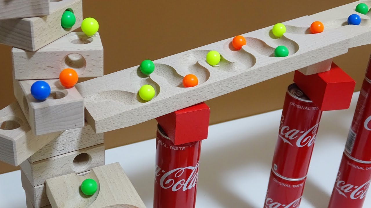 Marble run race HABA & Coca-Cola pillars for a beautiful rolling ball ...