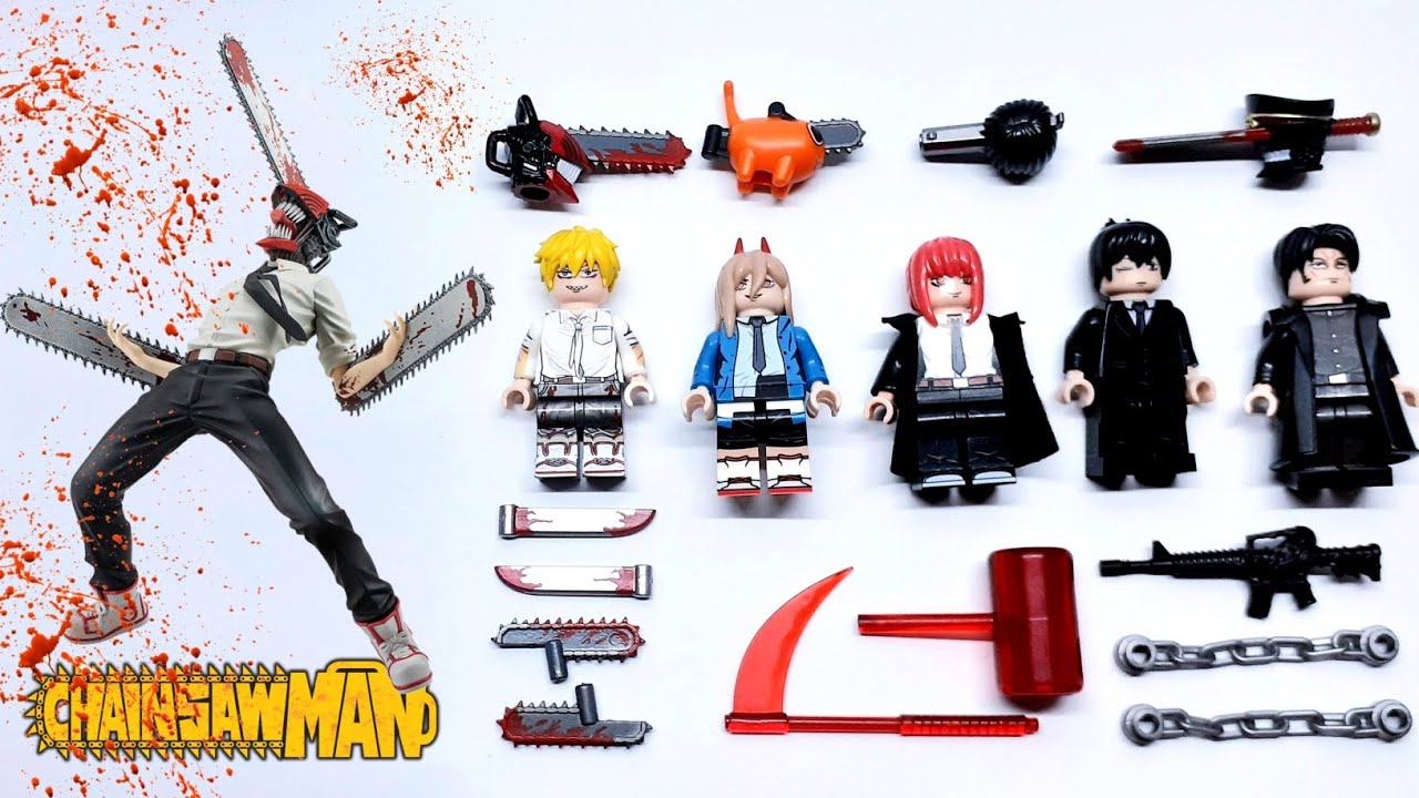 Lego chainsawman denji,pochita,power,makima,gun devil & katanaman - YouTube