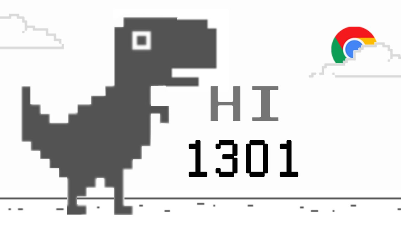 Dino T-rex game high score 1301 - my new record jumping Dinosaur by ...