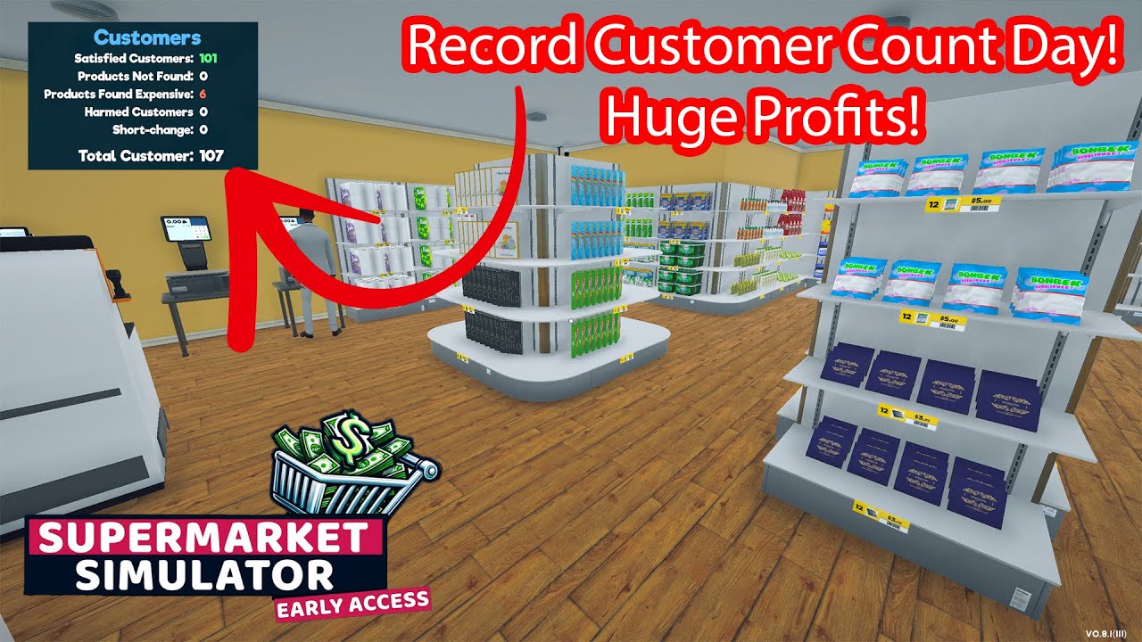 Supermarket Simulator - Record-Breaking Customer Count! 💥 Final Push ...