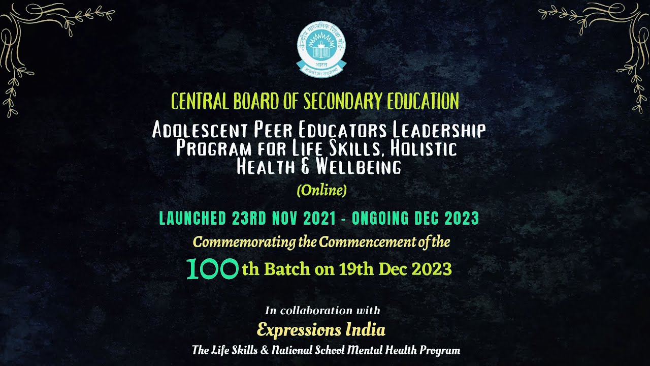 CBSE Adolescent Peer Educators Leadership Programme for Life Skills ...