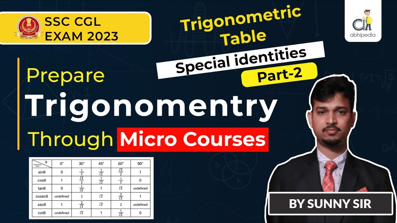 SSC CGL Exam 2023 | Geometry | Micro Courses | Trigonometry Table ...