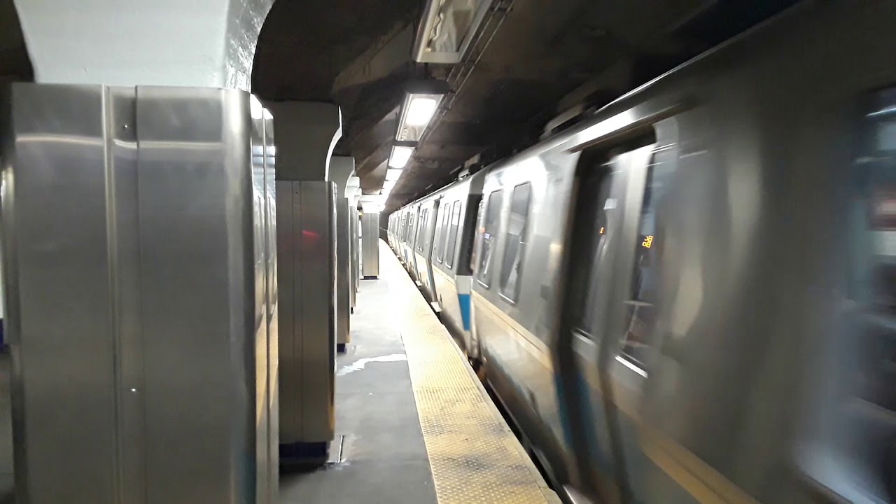 Boston MBTA Blue Line train departing State Street Station ( Dec 11 ...