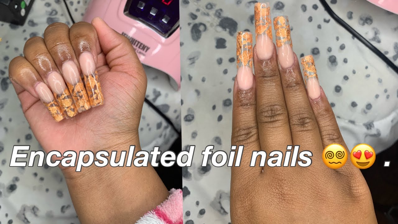 Deep French encapsulated foil nails 😍😍 | Princess J - YouTube