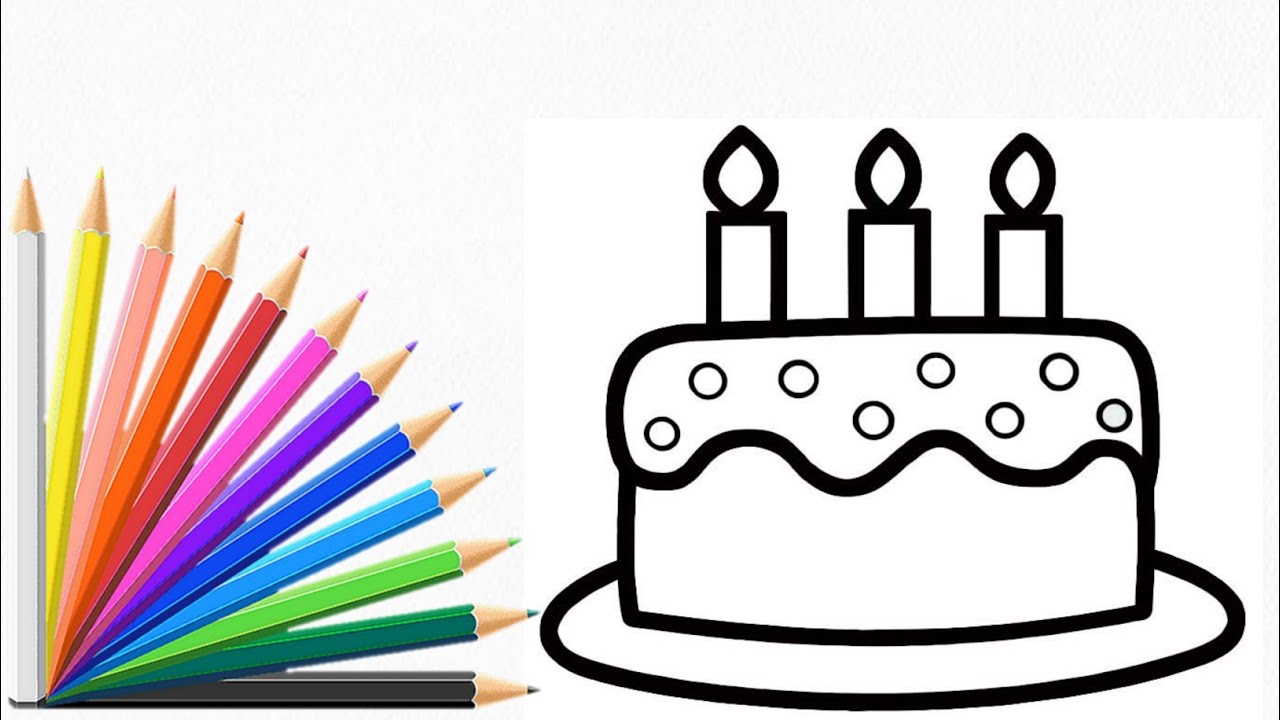 How to Draw a Fun and Colorful Kids' Birthday Cake | Easy Step-by-Step ...