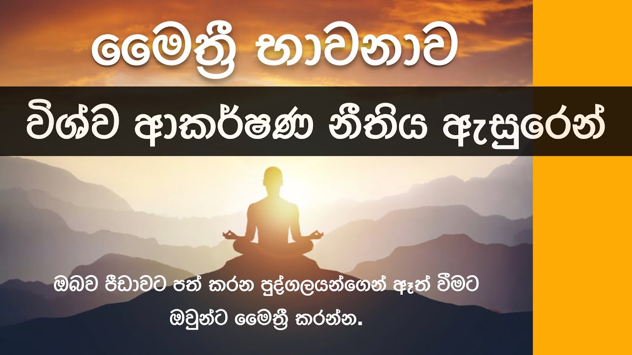මෛත්‍රී භාවනාව - විශ්ව ආකර්ෂණ නීතිය ඇසුරෙන් | Law of attraction Metta ...