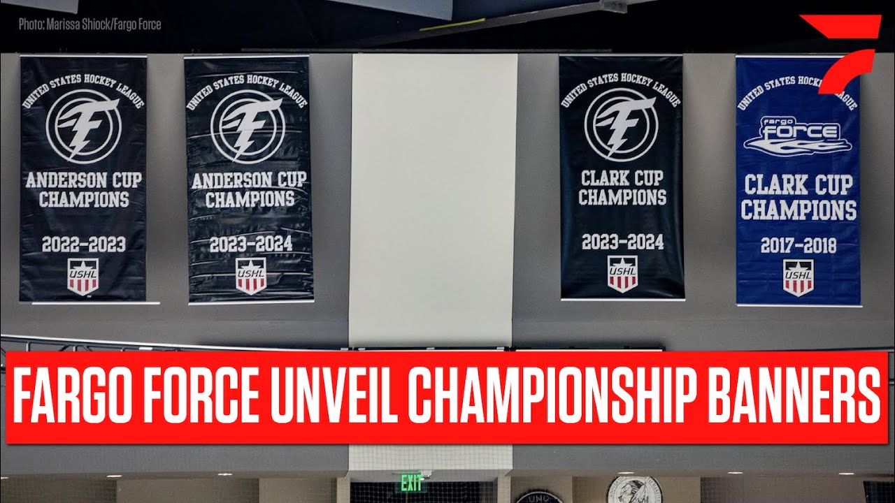 Fargo Force Unveil 2023-24 USHL Clark Cup And Anderson Cup Banners At ...
