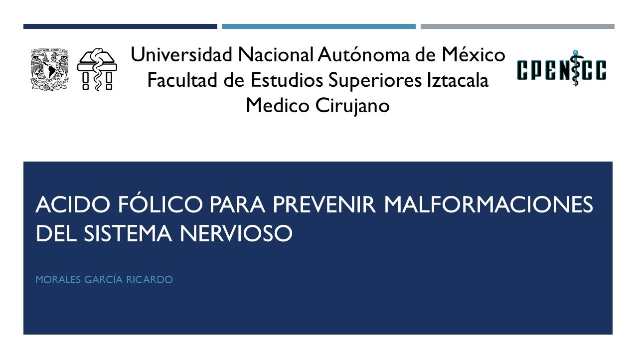 Acido Folico para prevenir defectos del tubo neural || CPENICC ...