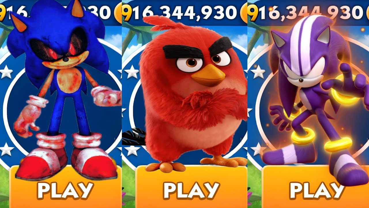Sonic Dash - Sonic EXE vs Red vs Darkspine - All Characters Unlocked ...