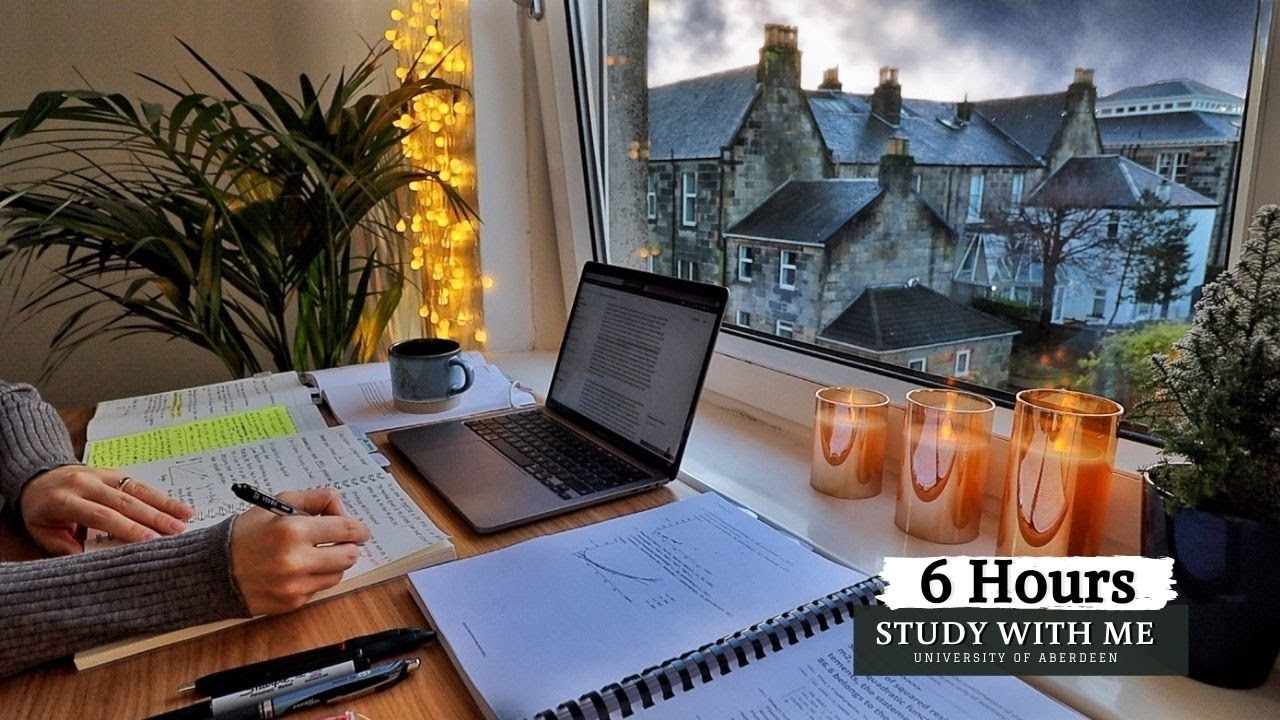 6 HOUR STUDY WITH ME | Background noise, 10-min Break, No music, Study ...