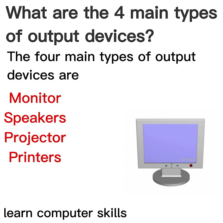 The 4 main types of output devicesby learn computer skills - YouTube