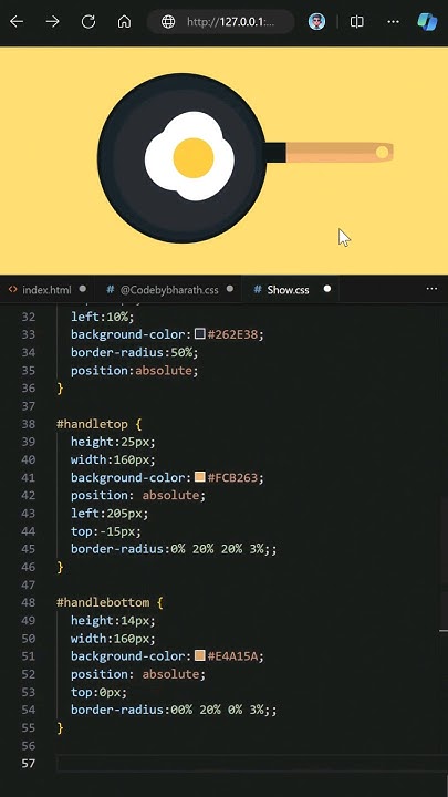 Day 027 - 😍 Css half boiled egg loader animation #coding #webdevelopment #frontend #cssloader # ...