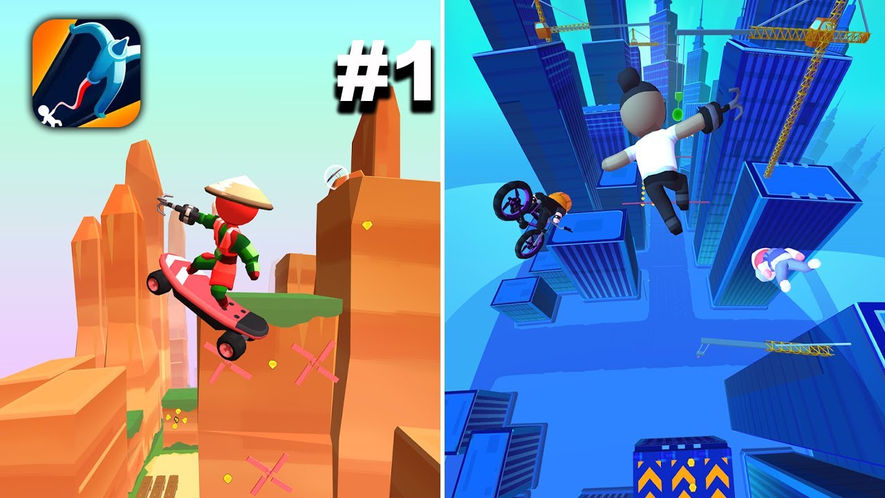 Swing Loops: Grapple Hook Race - Hyper Hybrid Casual - Gameplay ...